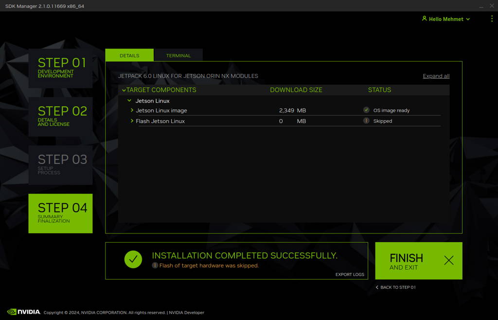 JetPack-6.x Installation for DSBOARD-ORNX-LAN